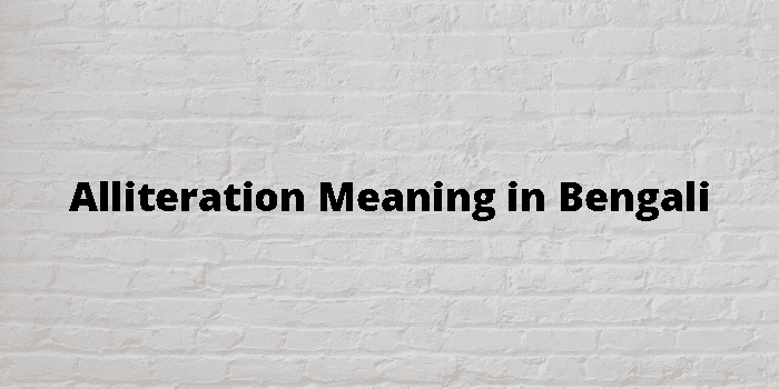 Alliteration Meaning In Bengali - বাংলা অর্থ