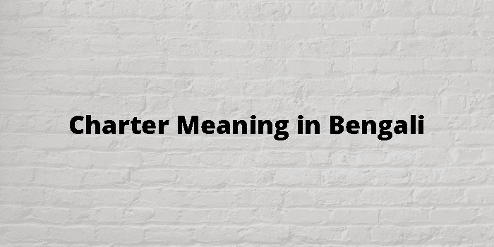 Charter Meaning In Bengali - বাংলা অর্থ