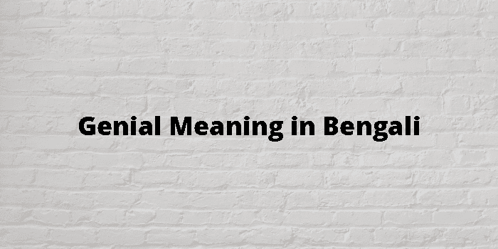 Genial Meaning In Bengali - বাংলা অর্থ