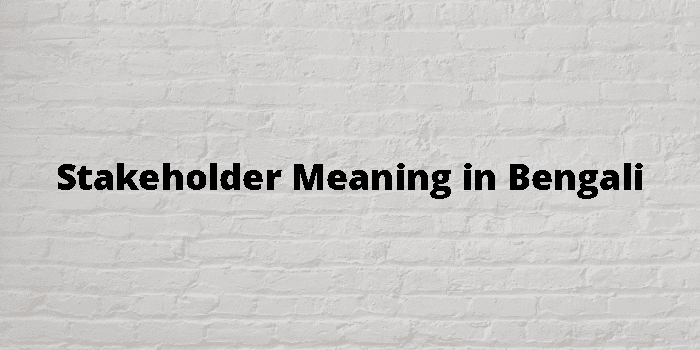 Stakeholder Meaning In Bengali - বাংলা অর্থ