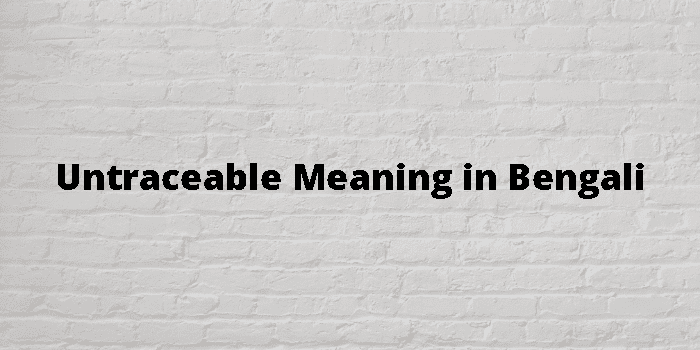 Untraceable Meaning In Bengali - বাংলা অর্থ