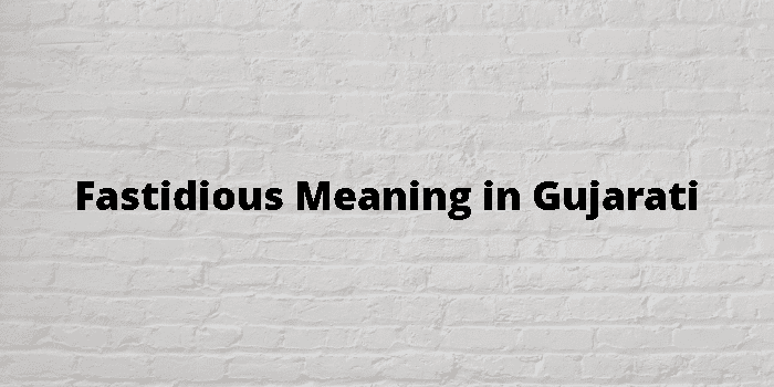 Fastidious Meaning In Gujarati - ગુજરાતી અર્થ
