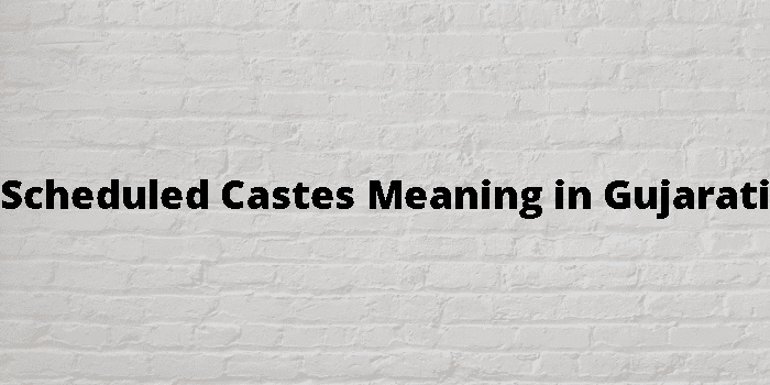 Scheduled Castes Meaning In Gujarati - ગુજરાતી અર્થ