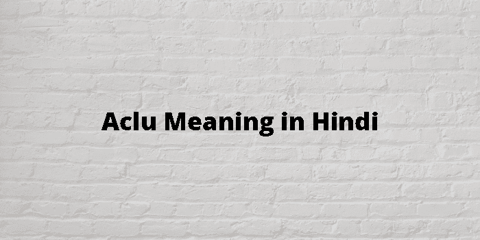 Aclu Meaning In Hindi - हिंदी अर्थ