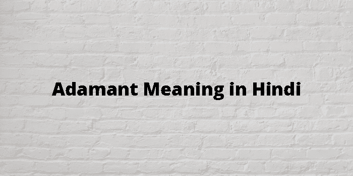 Adamant Meaning In Hindi - हिंदी अर्थ