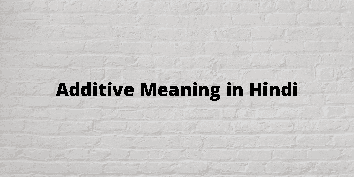 Additive Meaning In Hindi - हिंदी अर्थ
