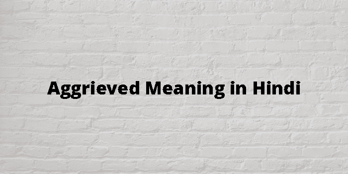 Aggrieved Meaning In Hindi - हिंदी अर्थ