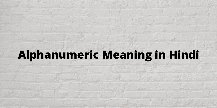Alphanumeric Meaning In Hindi - हिंदी अर्थ