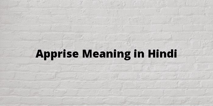 Apprise Meaning In Hindi - हिंदी अर्थ