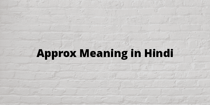 Approx Meaning In Hindi - हिंदी अर्थ