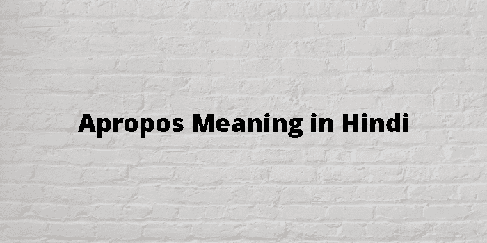 Apropos Meaning In Hindi - हिंदी अर्थ
