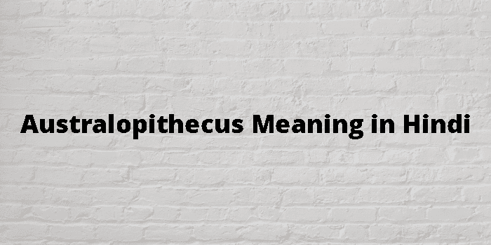 Australopithecus Meaning In Hindi - हिंदी अर्थ