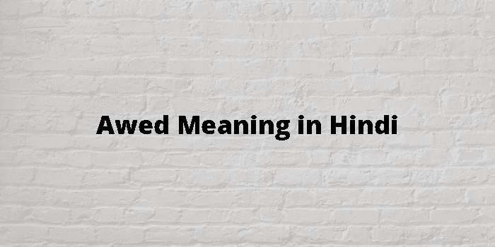 Awed Meaning In Hindi - हिंदी अर्थ