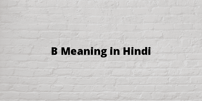 B Meaning In Hindi - हिंदी अर्थ