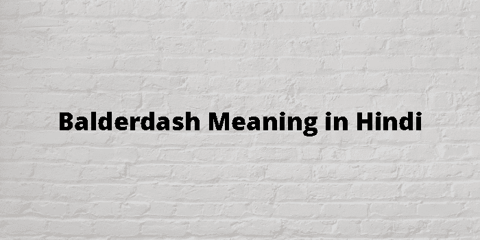 Balderdash Meaning In Hindi - हिंदी अर्थ