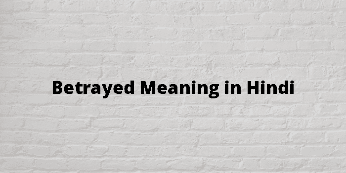 Betrayed Meaning In Hindi - हिंदी अर्थ