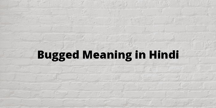 Bugged Meaning In Hindi - हिंदी अर्थ