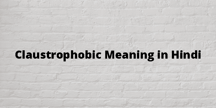 Claustrophobic Meaning In Hindi - हिंदी अर्थ