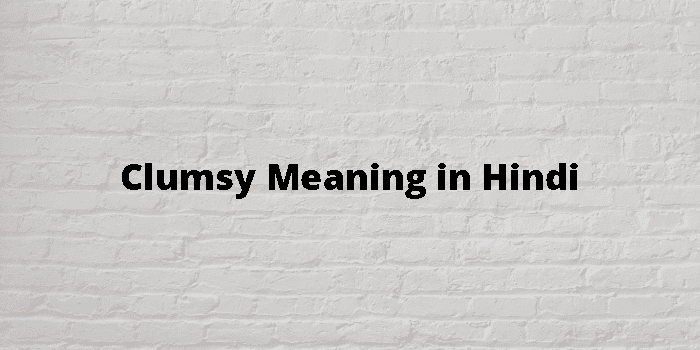 Clumsy Meaning In Hindi - हिंदी अर्थ