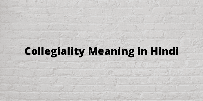 Collegiality Meaning In Hindi - हिंदी अर्थ