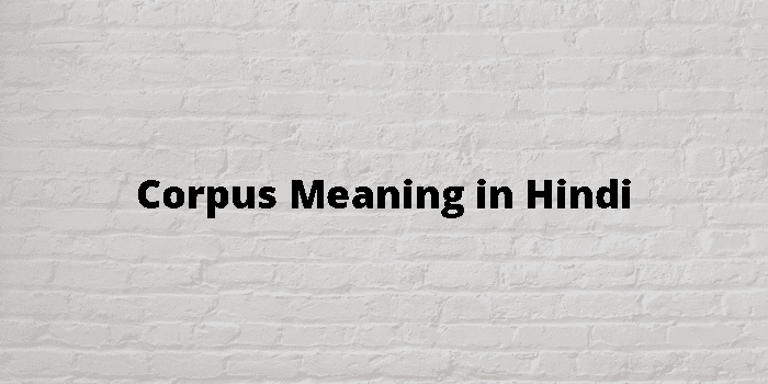 Corpus Meaning In Hindi - हिंदी अर्थ