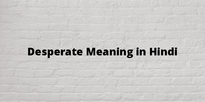 Desperate Meaning In Hindi - हिंदी अर्थ
