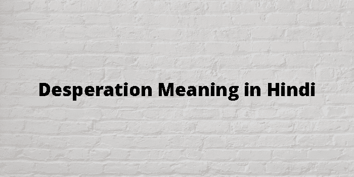 Desperation Meaning In Hindi - हिंदी अर्थ