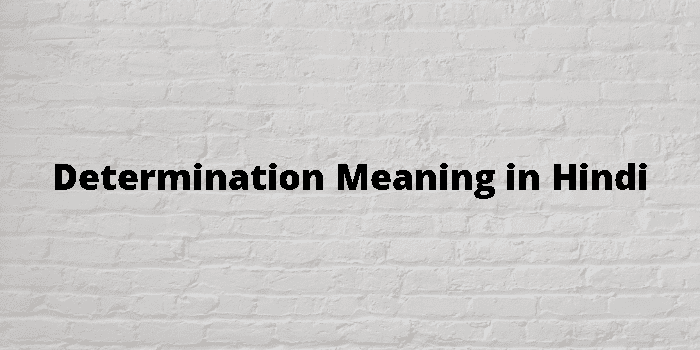 Determination Meaning In Hindi - हिंदी अर्थ