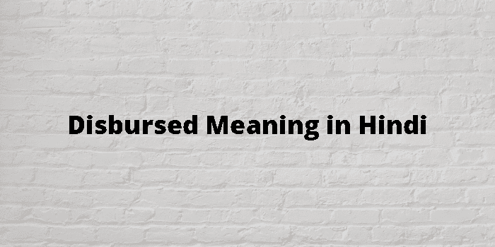 Disbursed Meaning In Hindi - हिंदी अर्थ