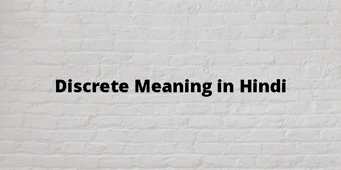 Discrete Meaning In Hindi - हिंदी अर्थ