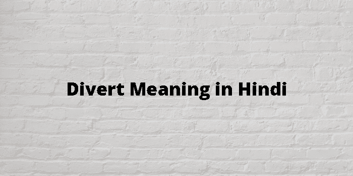 Divert Meaning In Hindi - हिंदी अर्थ