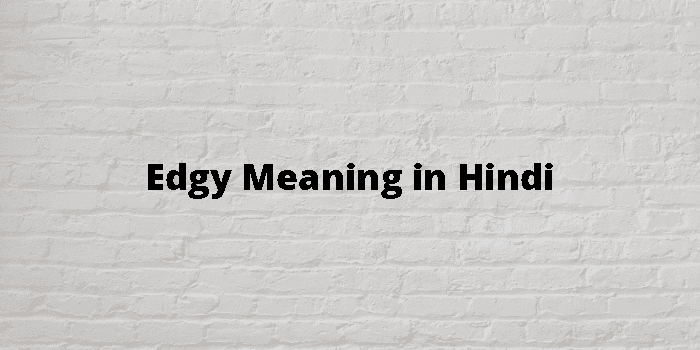 Edgy Meaning In Hindi - हिंदी अर्थ