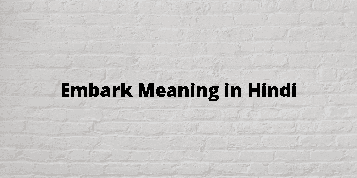 Embark Meaning In Hindi - हिंदी अर्थ