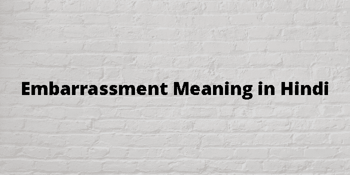 Embarrassment Meaning In Hindi - हिंदी अर्थ