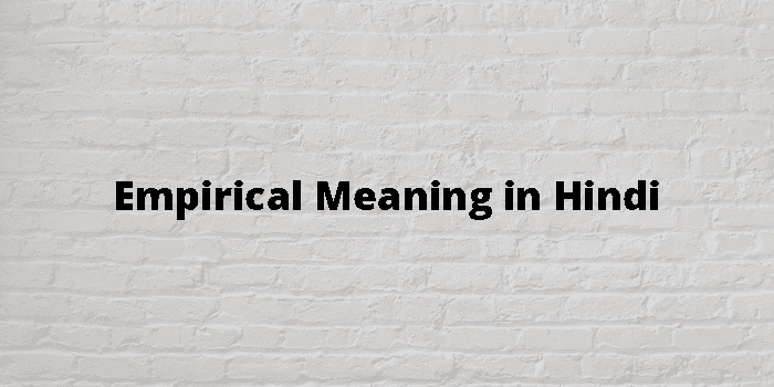 Empirical Meaning In Hindi - हिंदी अर्थ