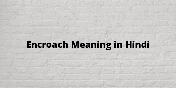 Encroach Meaning In Hindi - हिंदी अर्थ