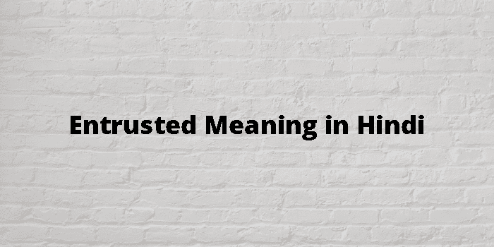 Entrusted Meaning In Hindi - हिंदी अर्थ