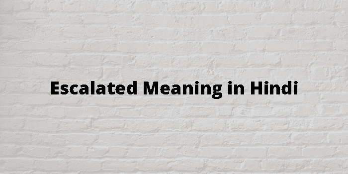 Escalated Meaning In Hindi - हिंदी अर्थ