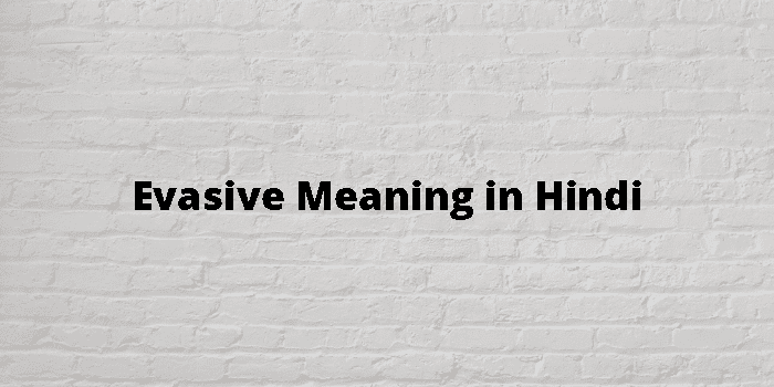 Evasive Meaning In Hindi - हिंदी अर्थ