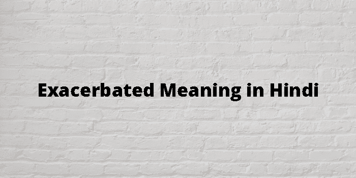 Exacerbated Meaning In Hindi - हिंदी अर्थ