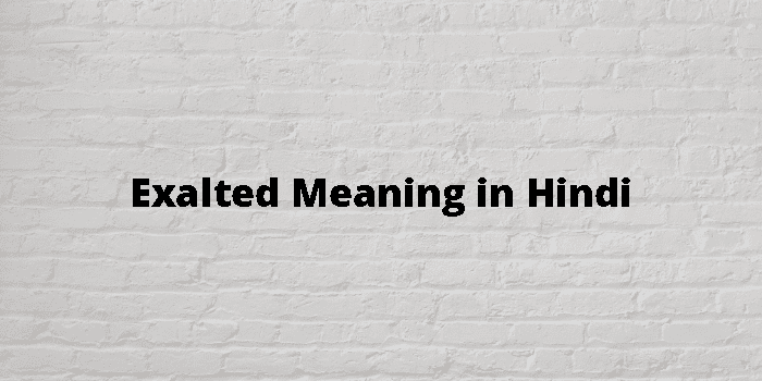 Exalted Meaning In Hindi - हिंदी अर्थ