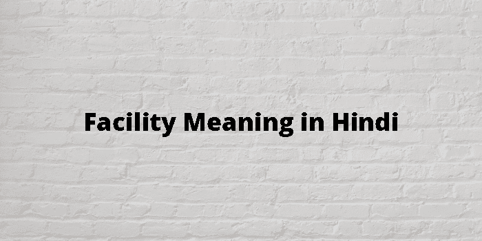 Facility Meaning In Hindi - हिंदी अर्थ