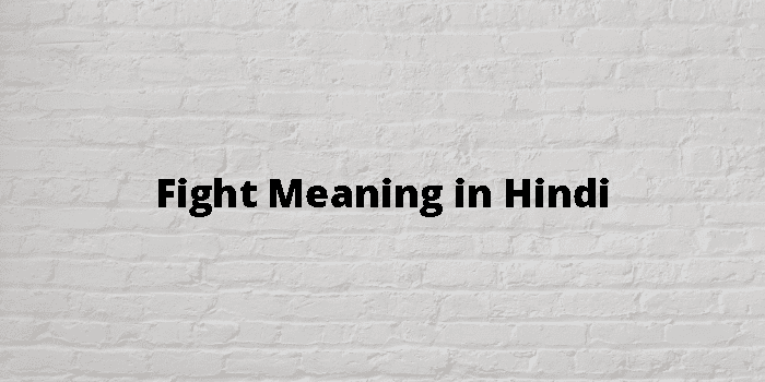 Fight Meaning In Hindi - हिंदी अर्थ