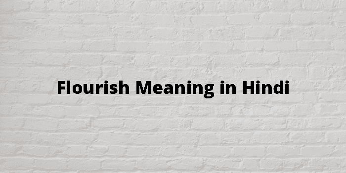 Flourish Meaning In Hindi - हिंदी अर्थ