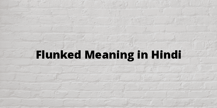 Flunked Meaning In Hindi - हिंदी अर्थ