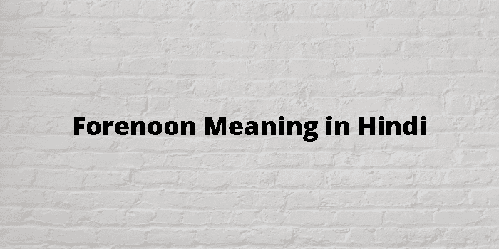 Forenoon Meaning In Hindi - हिंदी अर्थ