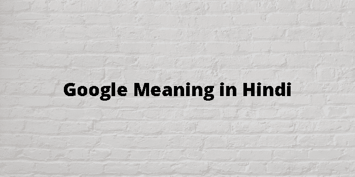 Google Meaning In Hindi - हिंदी अर्थ
