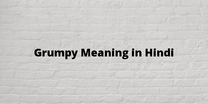 Grumpy Meaning In Hindi - हिंदी अर्थ