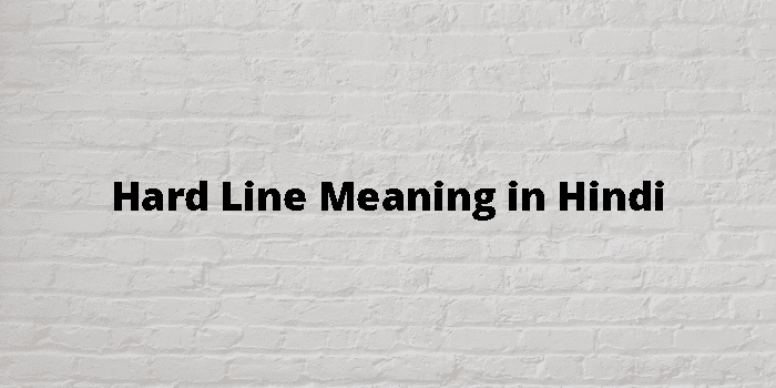 Hard Line Meaning In Hindi - हिंदी अर्थ