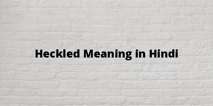 Heckled Meaning In Hindi - हिंदी अर्थ